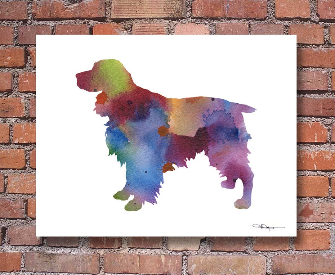 Springer Spaniel Art Print Abstract Watercolor Painting Wall Decor - Etsy