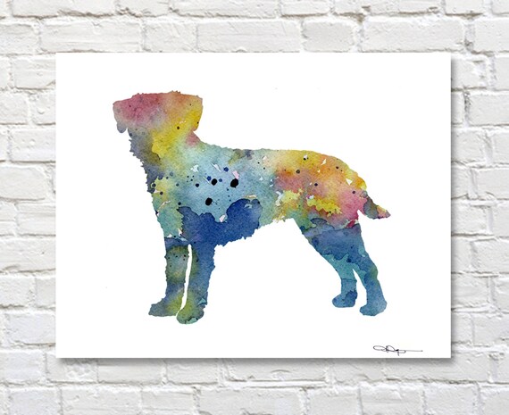 Border Terrier Art Print Abstract Watercolor Painting Wall | Etsy