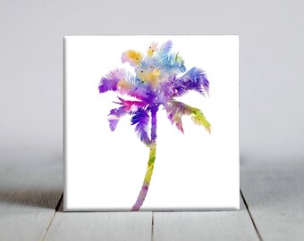 Ceramic Palm Tree Tile - Etsy