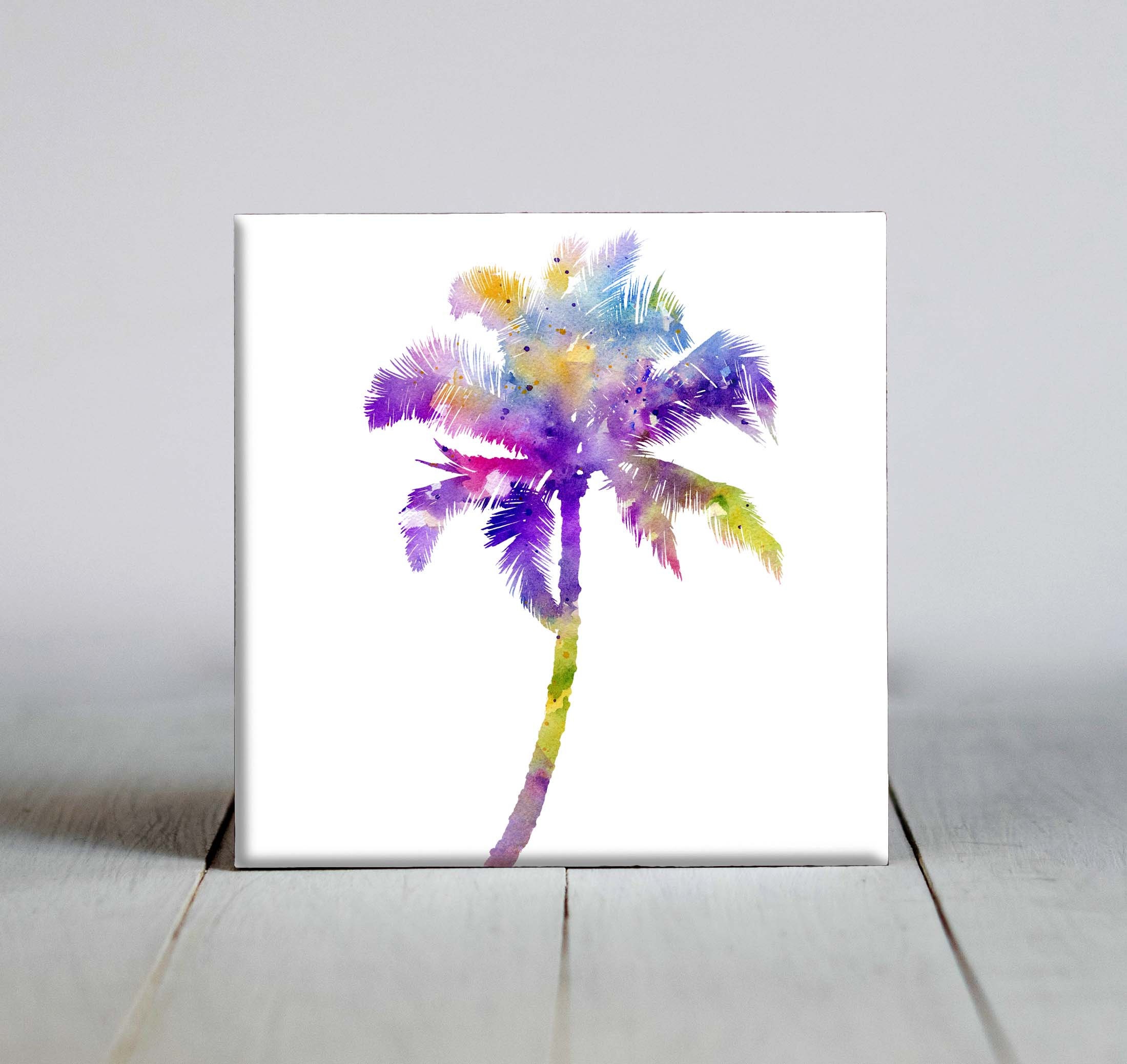 Palm Tree Tile Art - Etsy