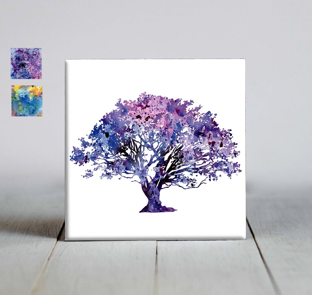 Oak Tree Ceramic Tile Oak Tree Decorative Tile Ceramic - Etsy