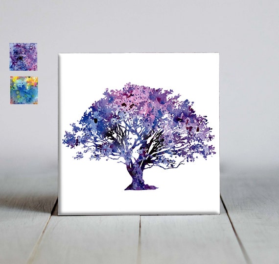 Oak Tree Ceramic Tile Oak Tree Decorative Tile Ceramic | Etsy