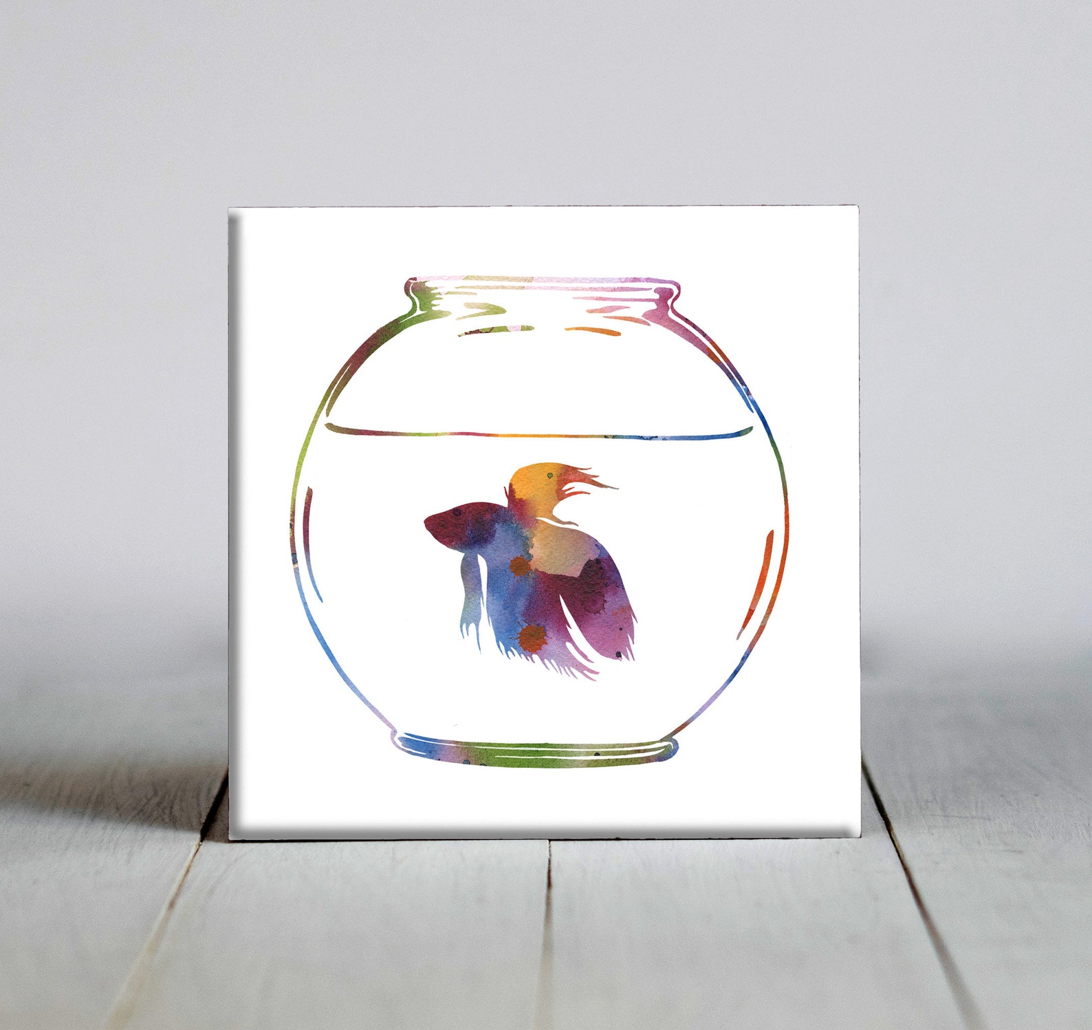 Betta Fish Ceramic Tile Betta Fish Decorative Tile Ceramic | Etsy