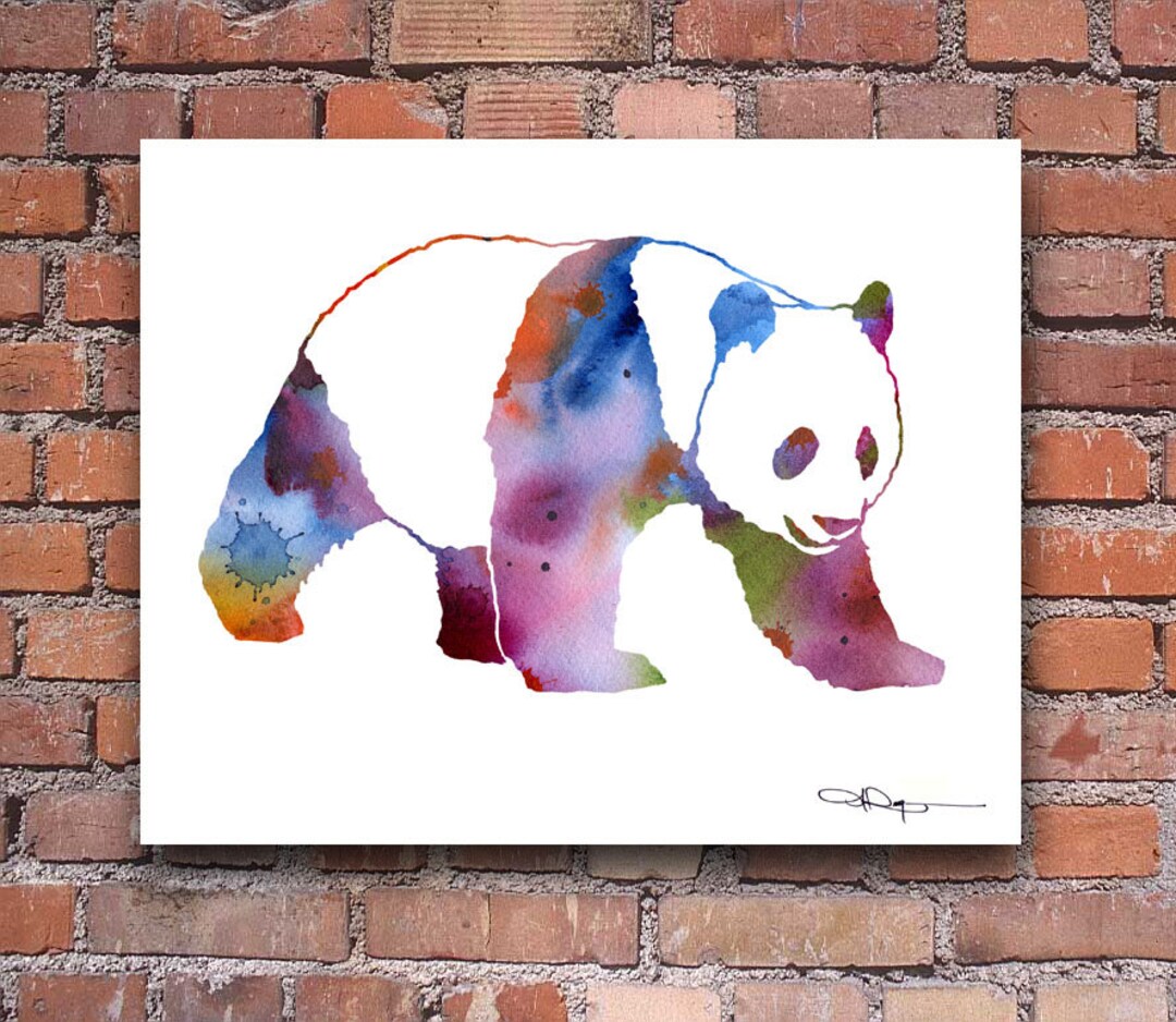 Panda Bear Art Print Abstract Watercolor Painting Wall Decor - Etsy