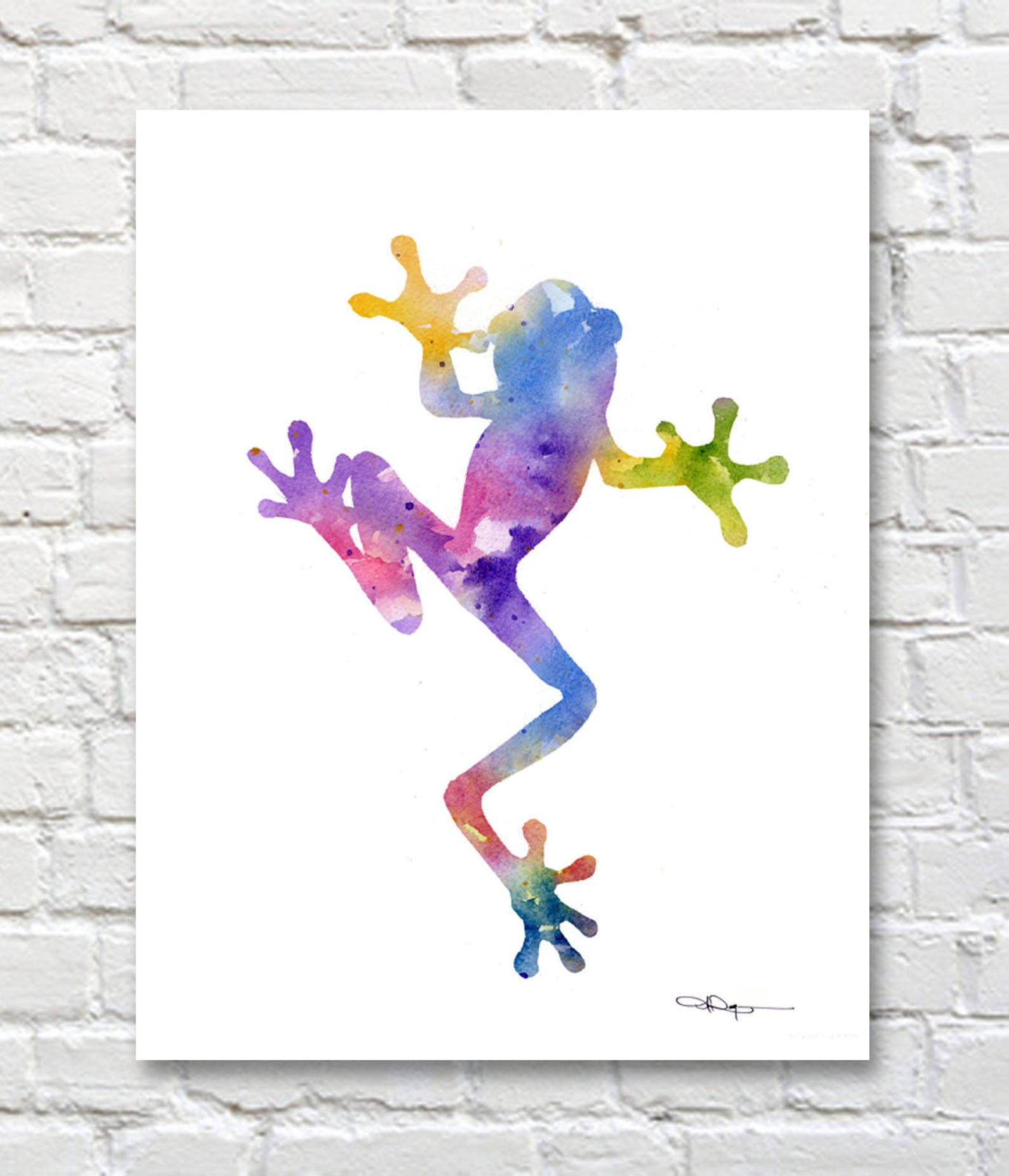 Tree Frog Art Print Abstract Watercolor Painting Wall - Etsy