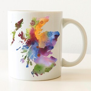 Scotland Mug Scotland Lover Gift Scotland Watercolor Art Mug Scotland ...