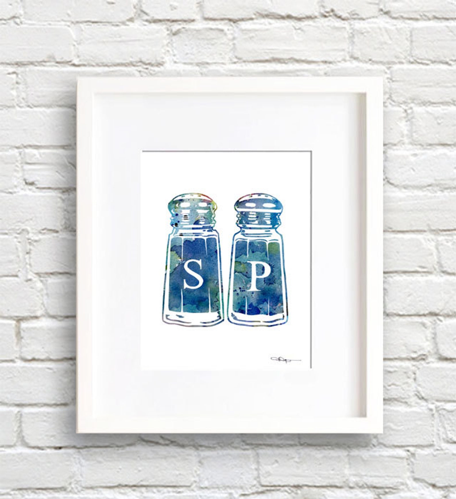 Salt and Pepper Art Print Abstract Watercolor Painting - Etsy