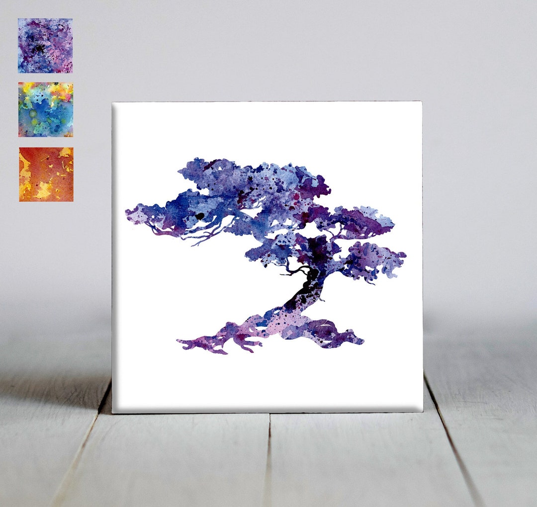Bonsai Tree Ceramic Tile - Bonsai Tree Decorative Tile - Ceramic Tile ...