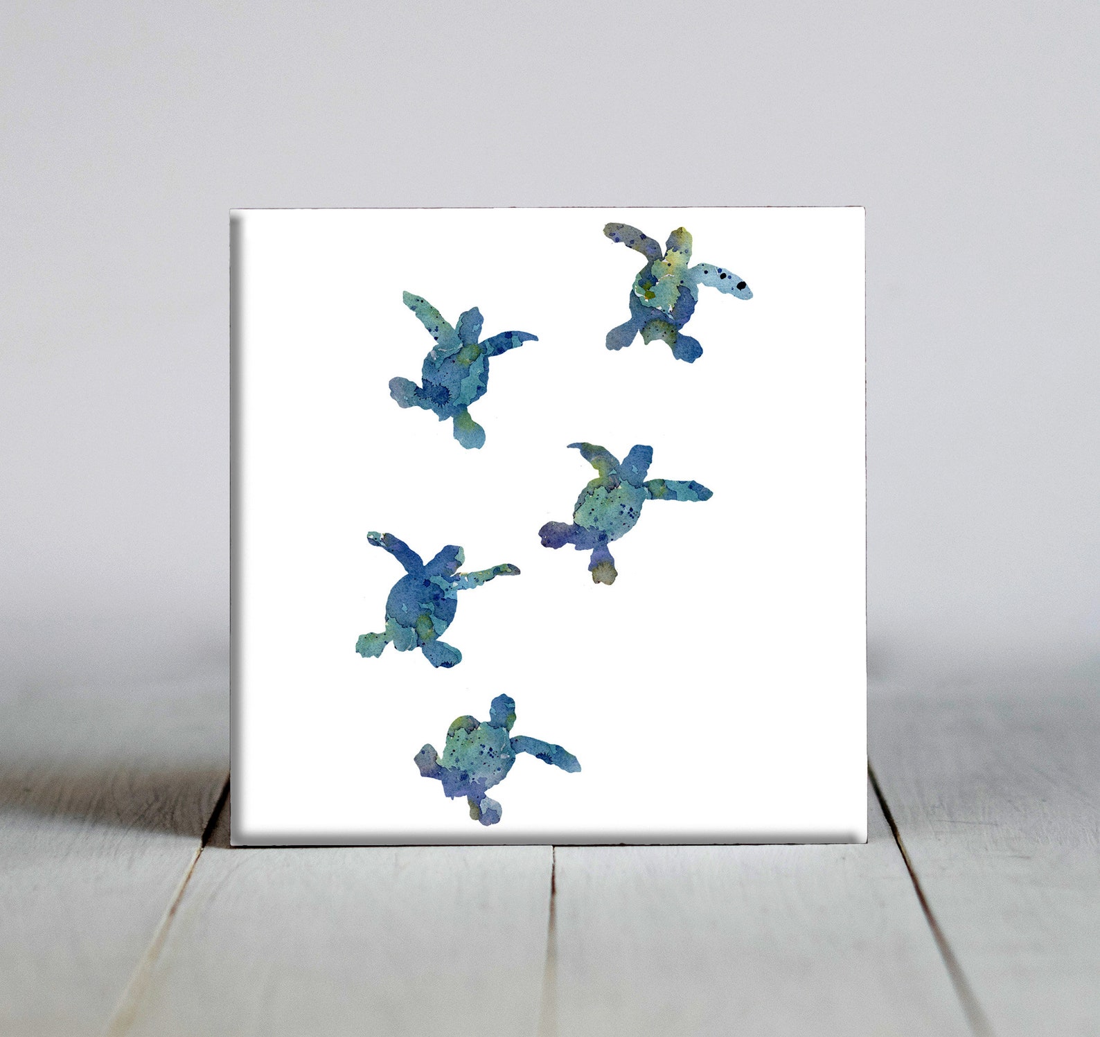 Baby Sea Turtles Ceramic Tile Sea Turtle Decorative Tile Turtle Lover ...