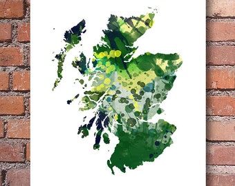 Scotland Watercolor Map - Etsy