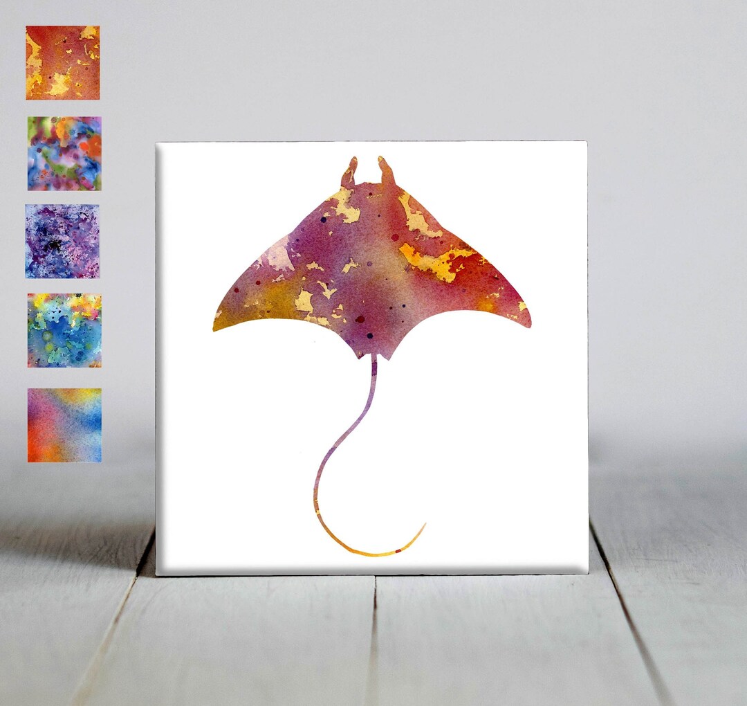 Stingray Ceramic Tile Stingray Decorative Tile Sea Animal Lover Gift ...
