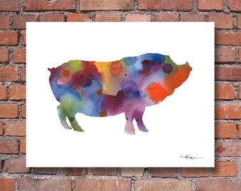 Abstract Pig Art | Etsy