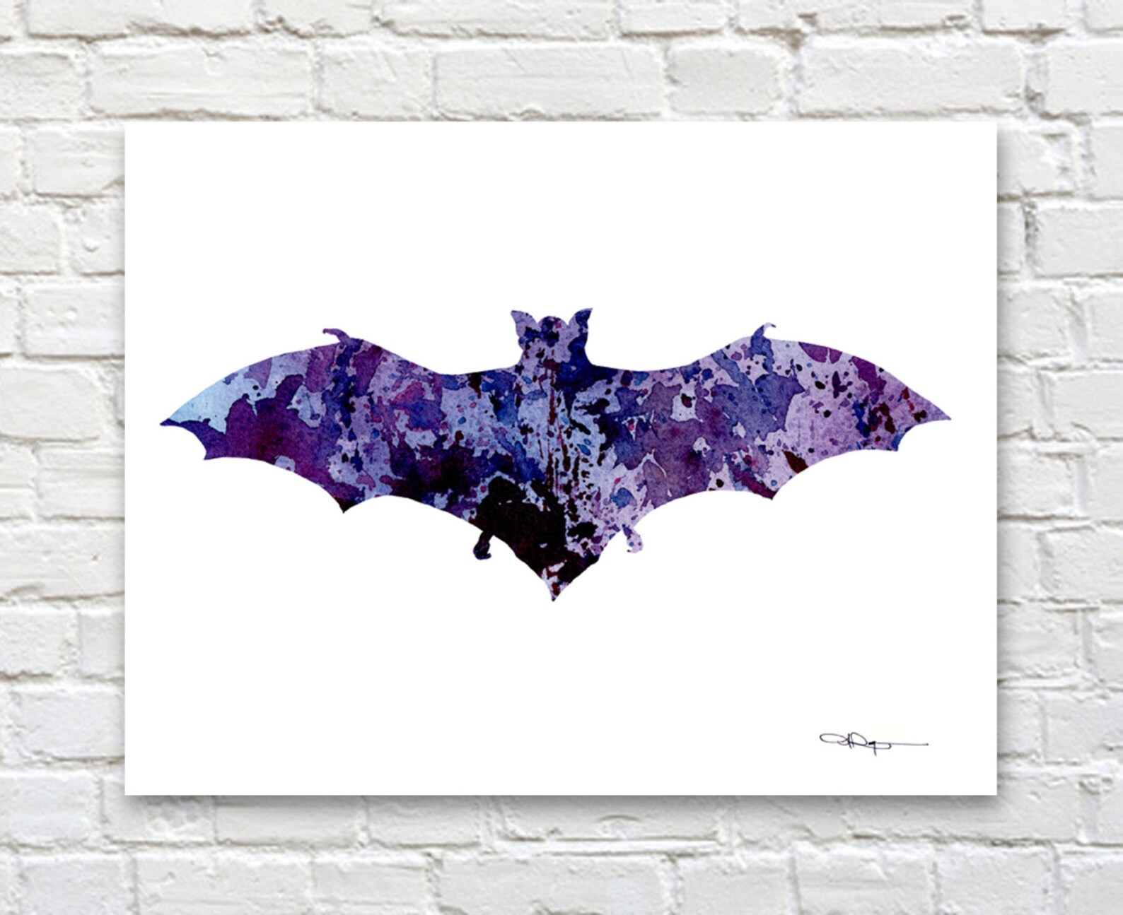 Bat Art Print Abstract Watercolor Painting Animal Art Wall Decor - Etsy
