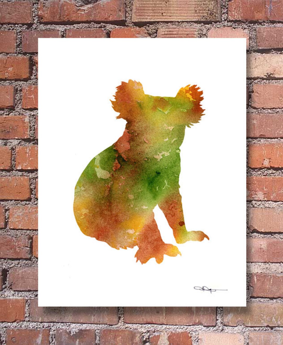 Koala Bear Art Print Abstract Wildlife Watercolor Painting Wall Decor ...