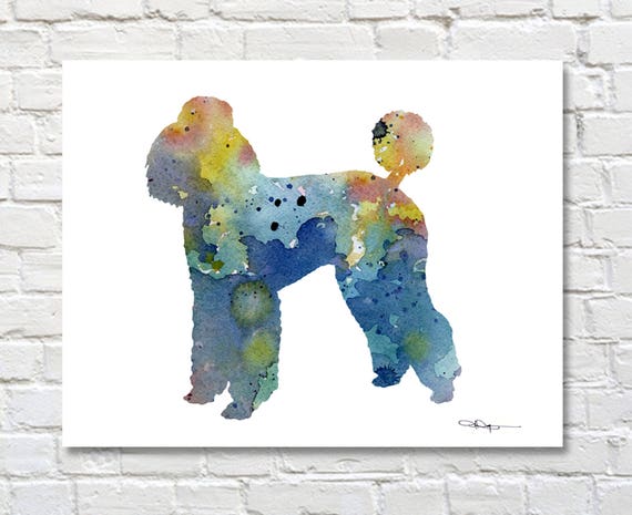 Poodle Art Print Abstract Watercolor Painting Wall Decor | Etsy
