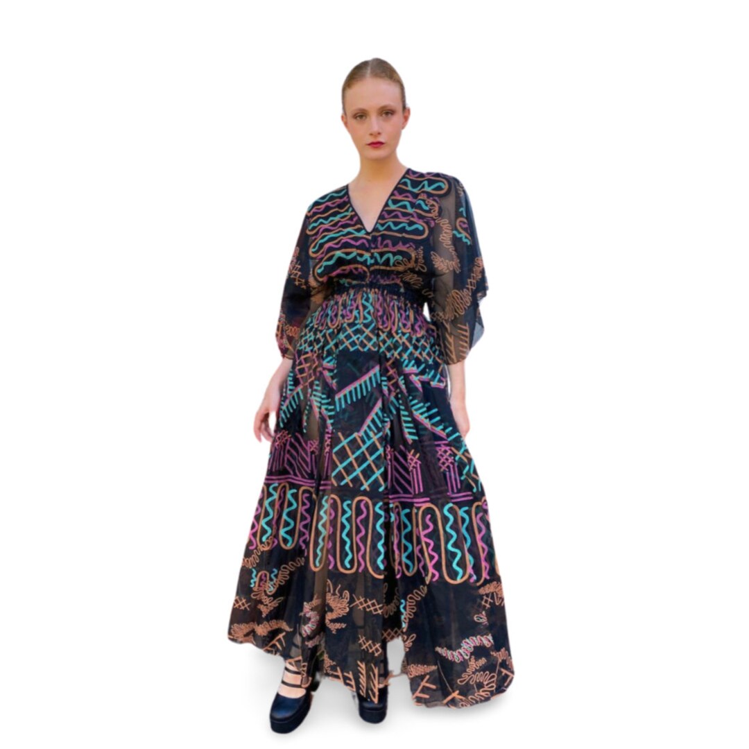 Zandra Rhodes Documented 1976 Landscape Print Dress - Etsy