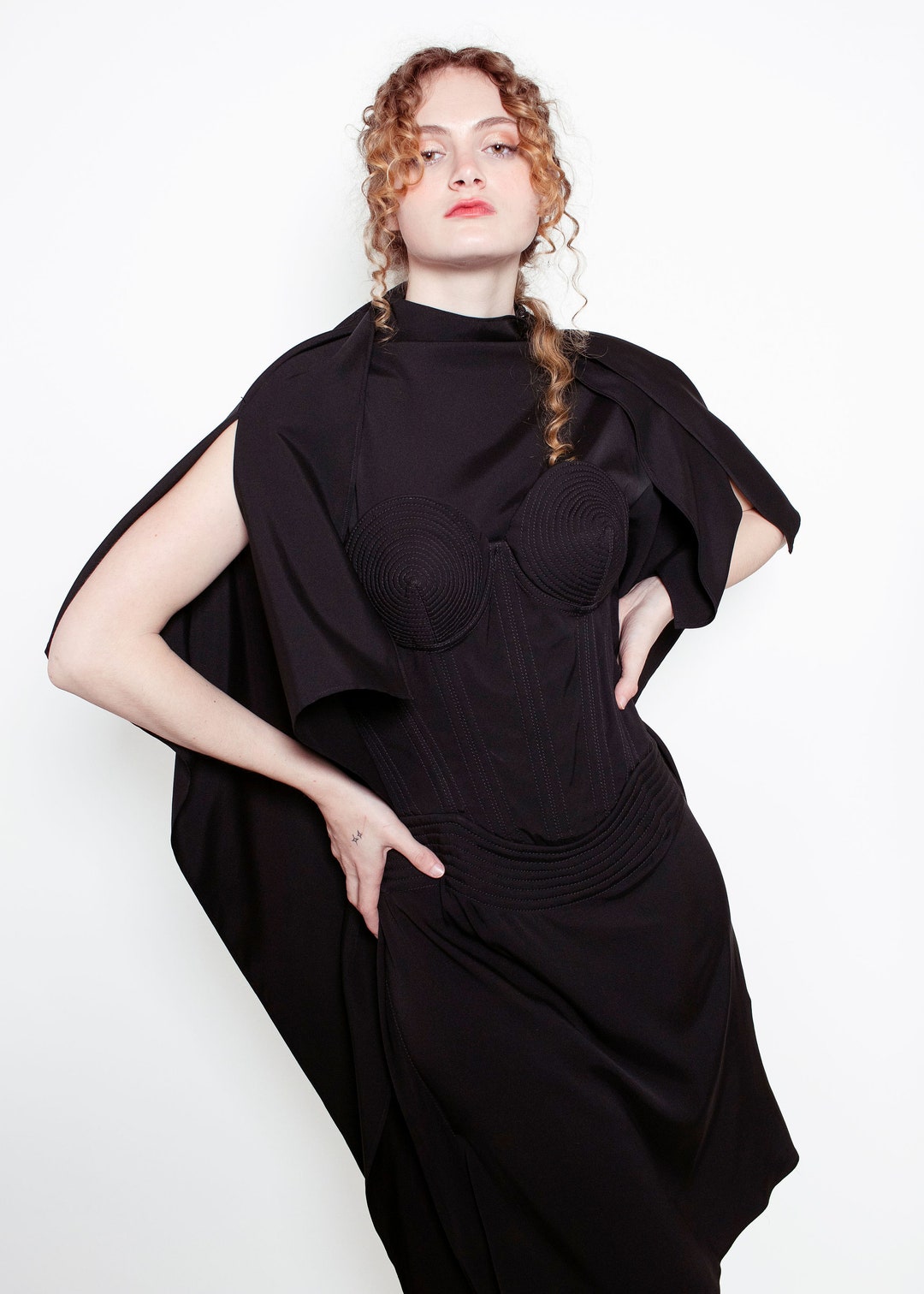 Jean Paul Gaultier F/W 2010 Black Cone Bra Corset Dress - Etsy