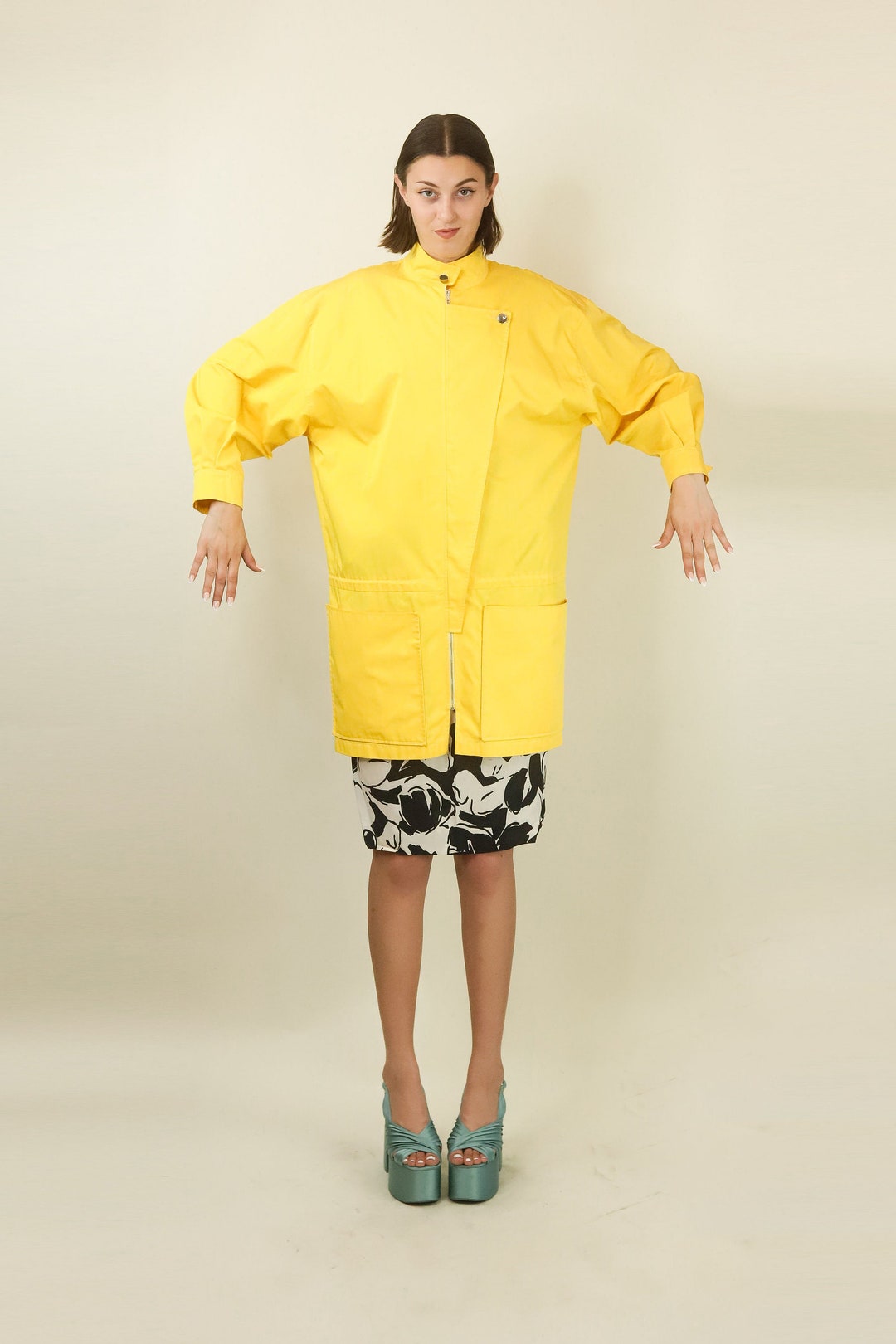 Courreges C. 1980's Yellow Lightweight Asymmetrical Closure Jacket - Etsy