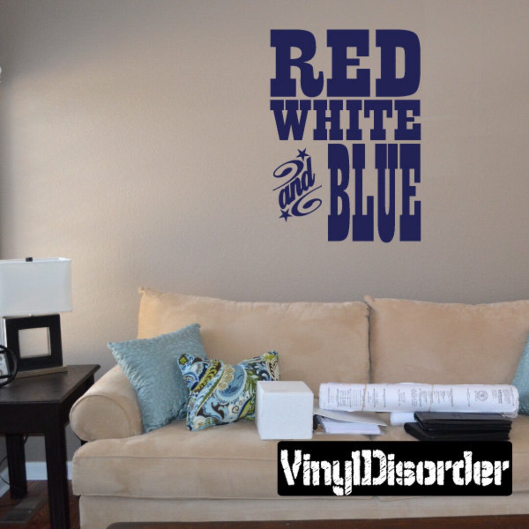 Red White and Blue American Vinyl Wall Decal or Car Sticker - Wall ...