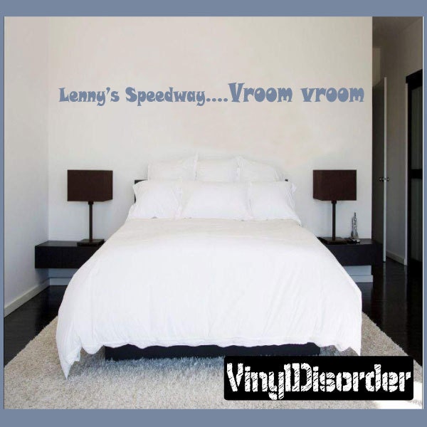 Lenny's Speedway….vroom Vroom - Vinyl Wall Decal - Wall Quotes - Vinyl ...