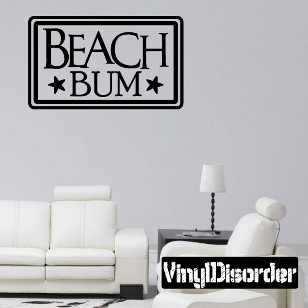 Beach Bum - Vinyl Wall Decal - Wall Quotes - Vinyl Sticker - Hd127et - Etsy