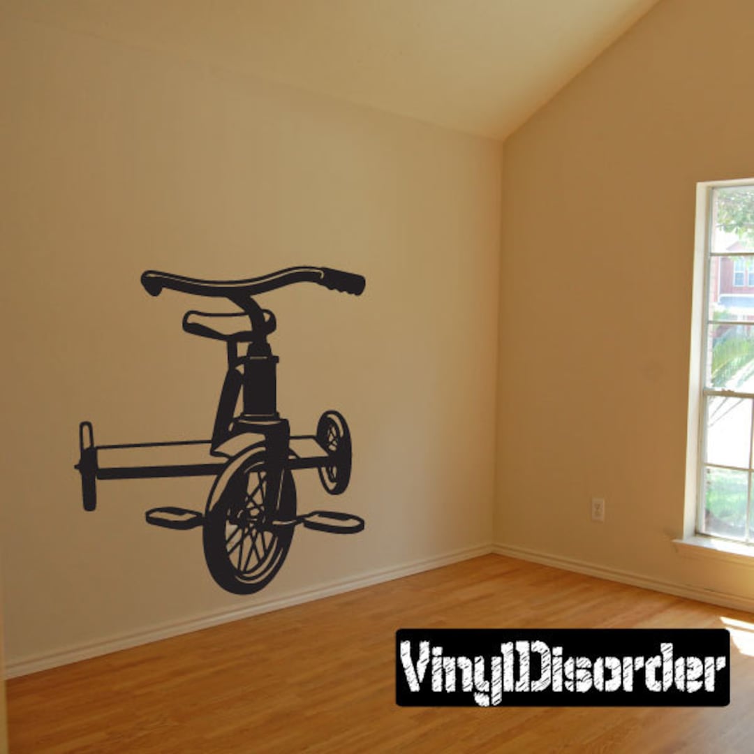 Tricycle Vinyl Wall Decal or Car Sticker - Bicycletricyclest005et - Etsy