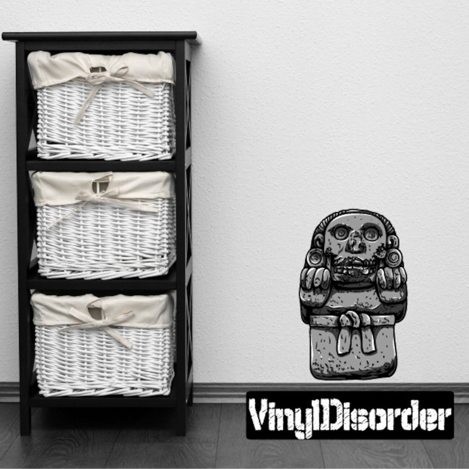 Aztec Stone Sculpture Wall Decal - Wall Fabric - Vinyl Decal ...