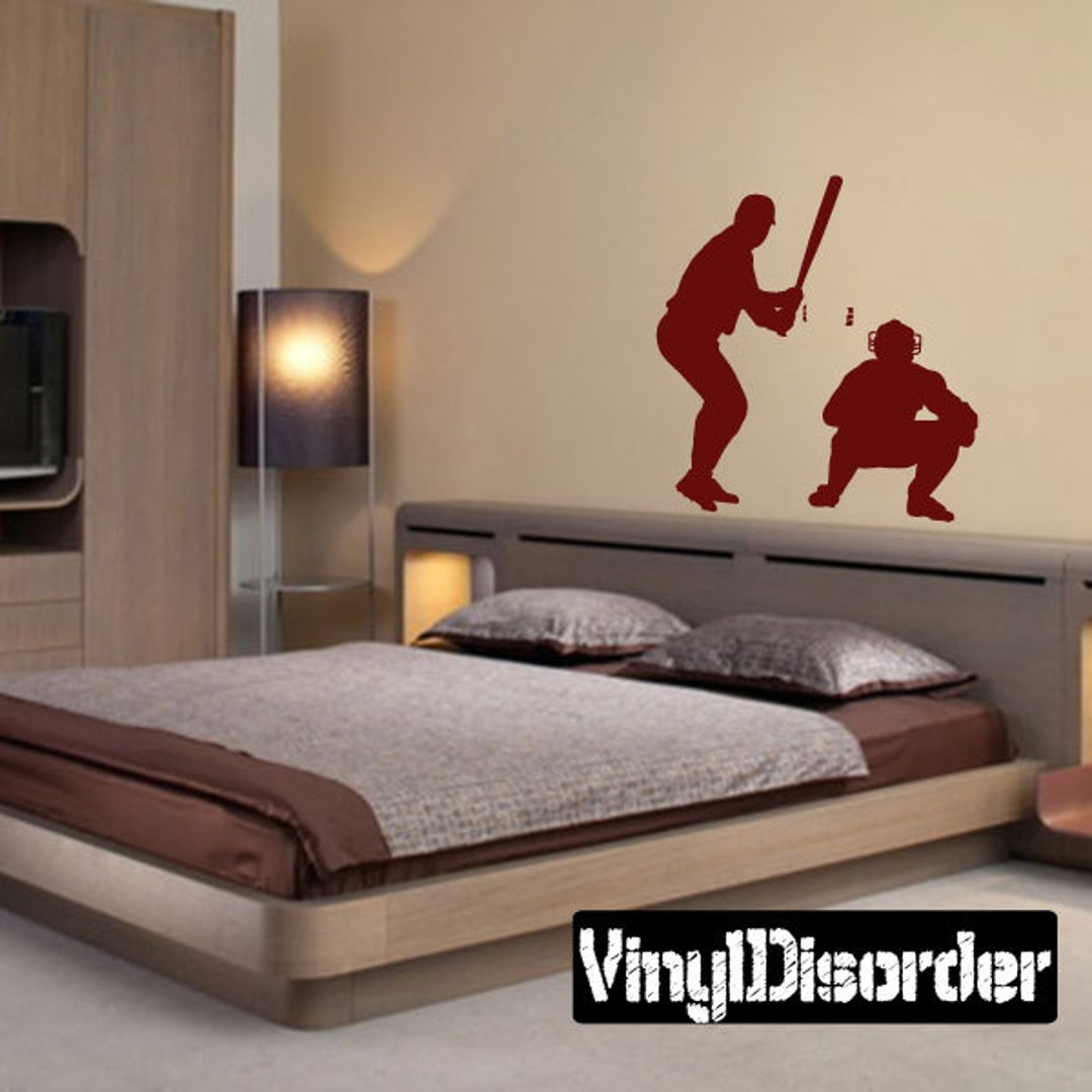 Baseball Batter and Catcher Vinyl Wall Decal or Car Sticker ...