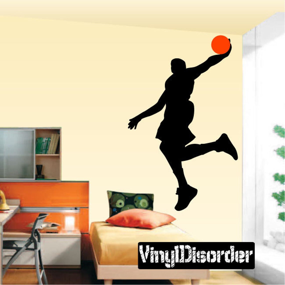 Basketball Vinyl Wall Decal or Car Sticker - Etsy