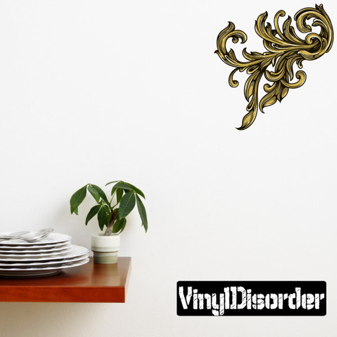 Floral Corner Wall Decal - Wall Fabric - Vinyl Decal - Removable and ...