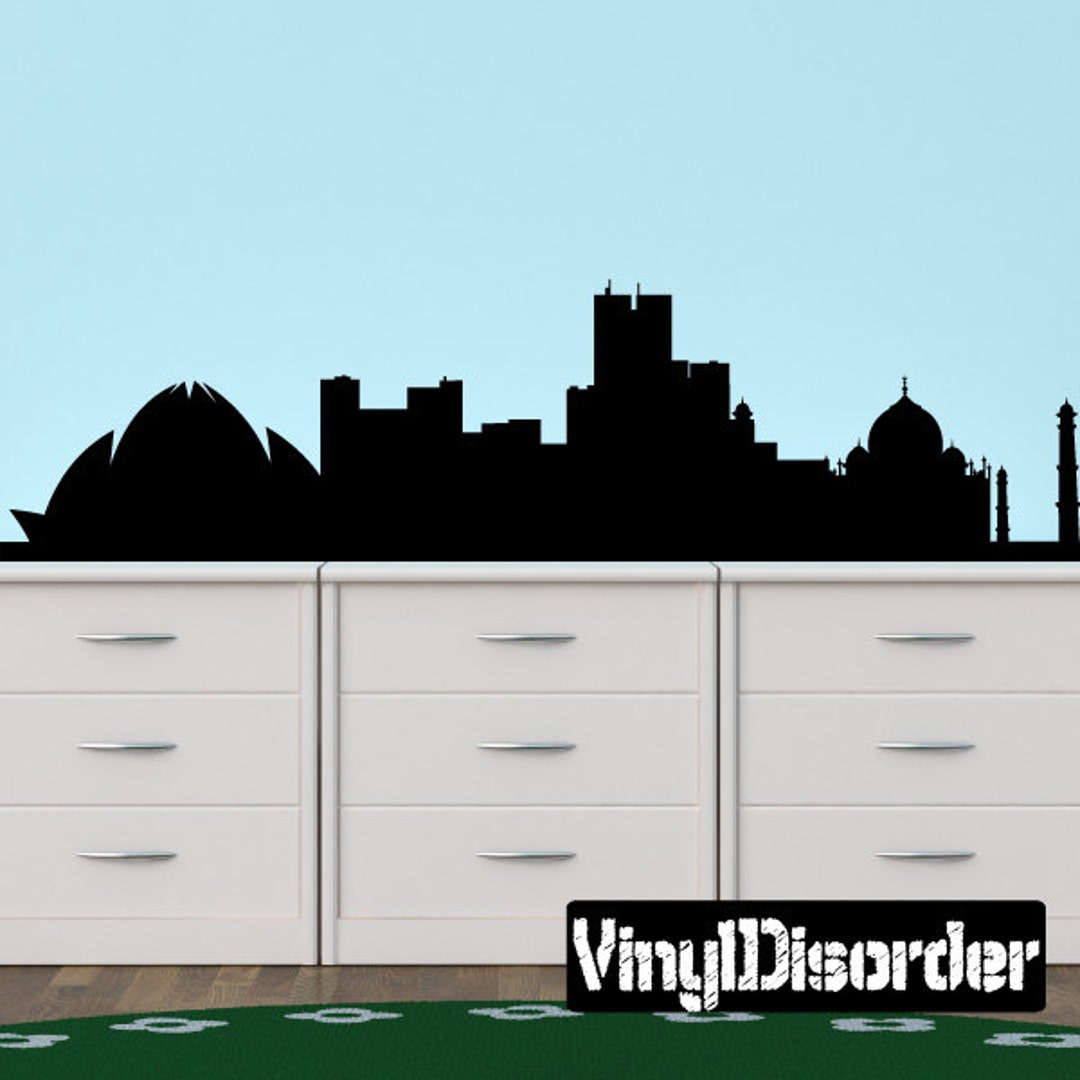 Delhi Skyline Vinyl Wall Decal or Car Sticker SS013ET - Etsy