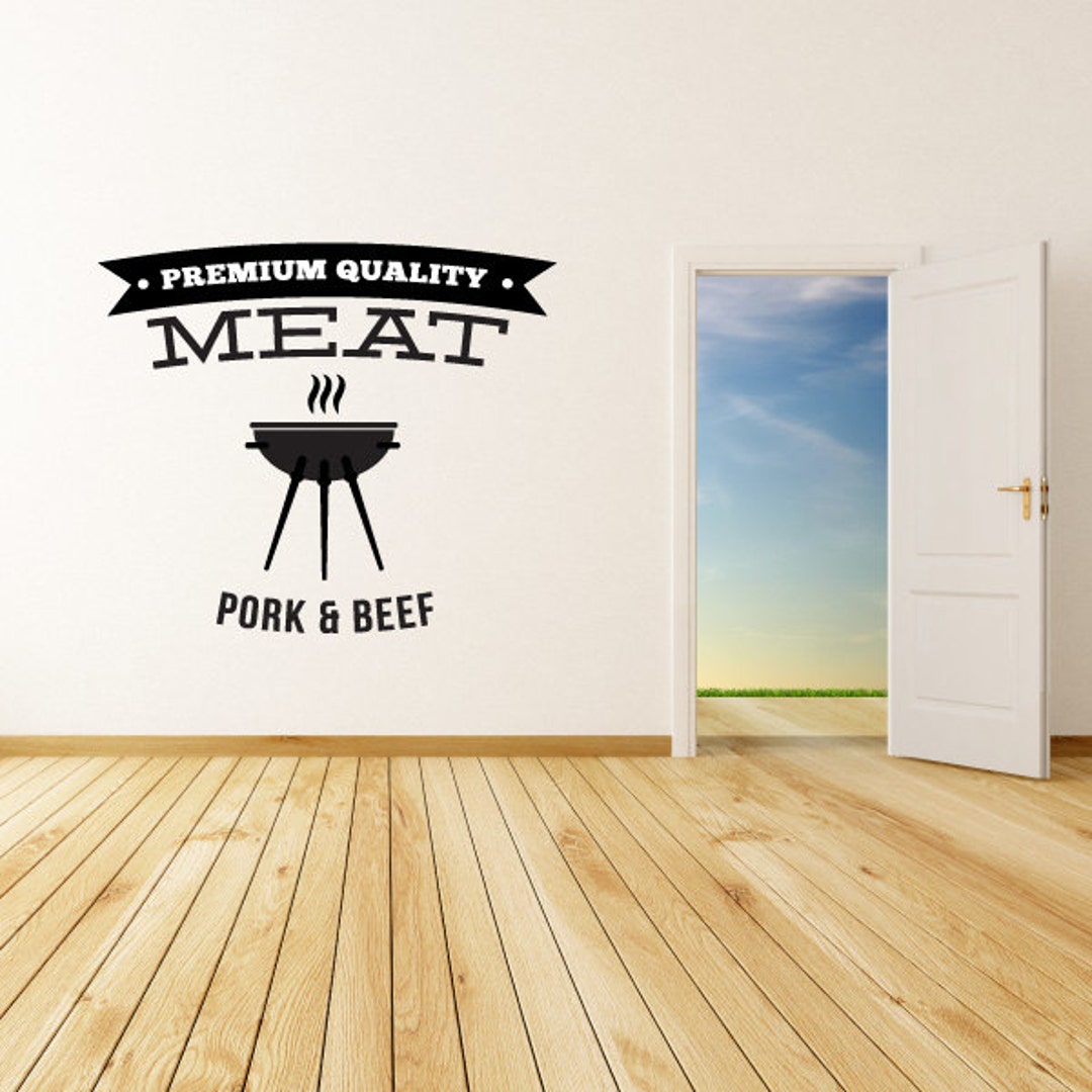 Premium Quality Meat Pork & Beef Bbq Wall Decal - Vinyl Decal - Car ...
