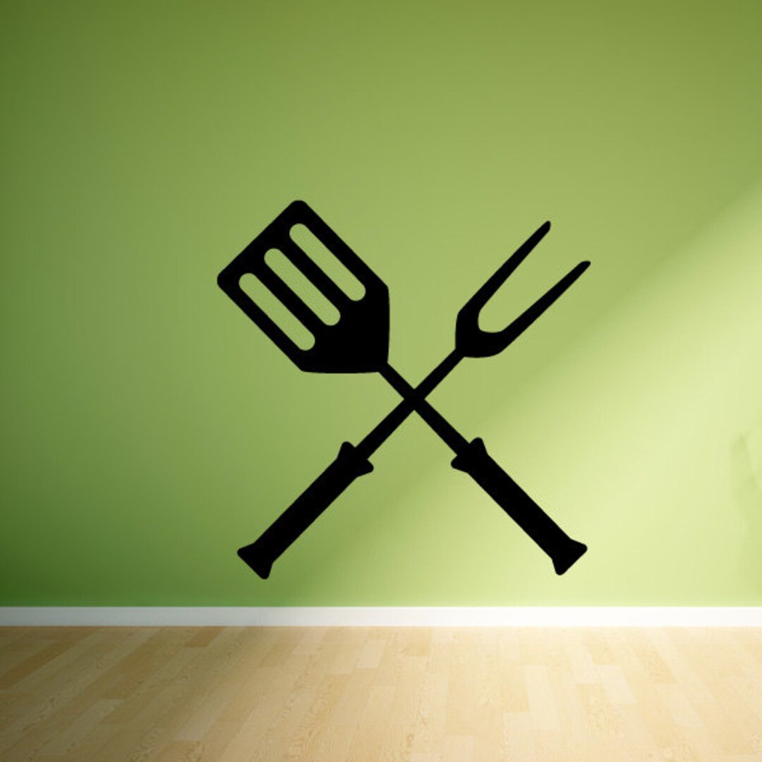 BBQ Utensils Bbq Wall Decal - Vinyl Decal - Car Decal - Id002 - Etsy