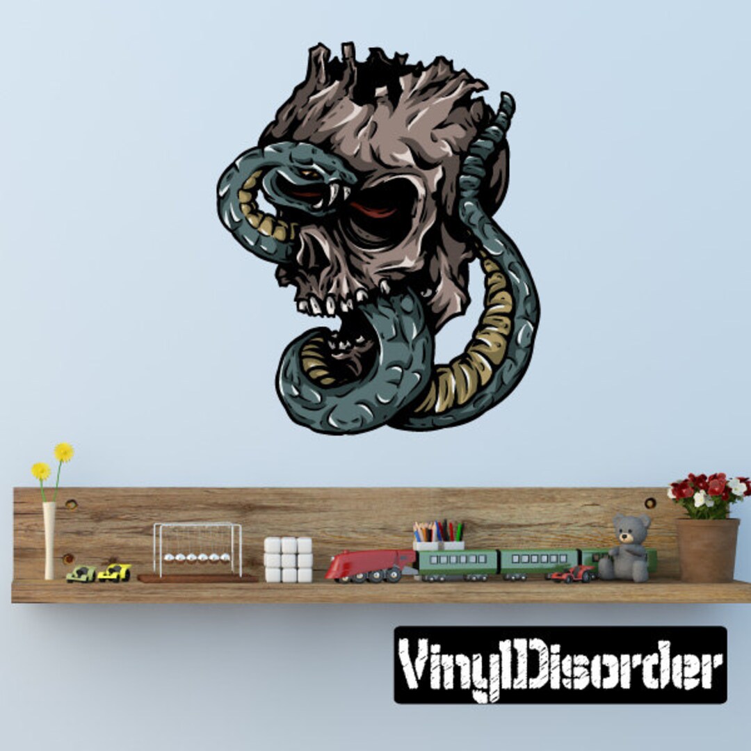 Snake Skull Wall Decal - Wall Fabric - Vinyl Decal - Removable and ...