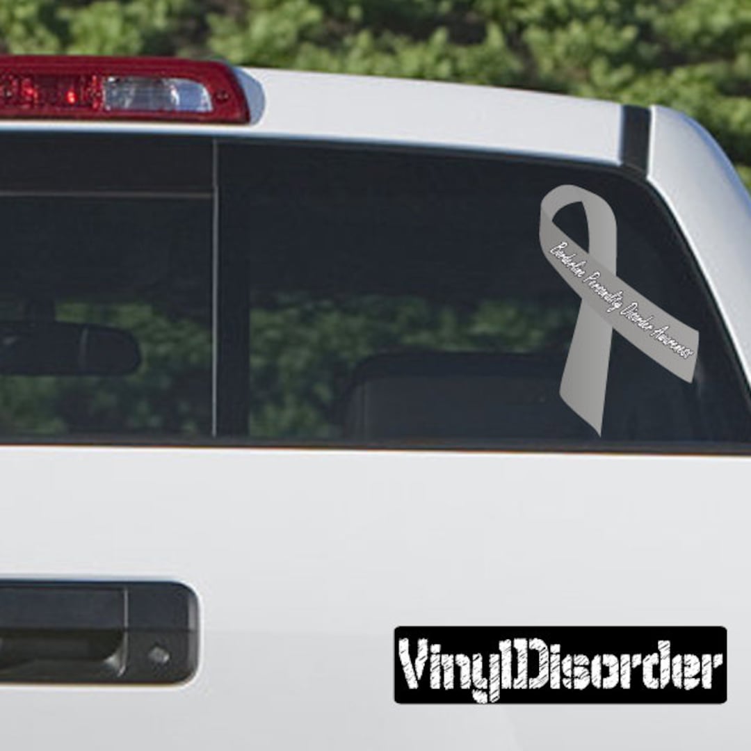 Borderline Personality Disorder Awareness Ribbon Vinyl Wall Decal or ...