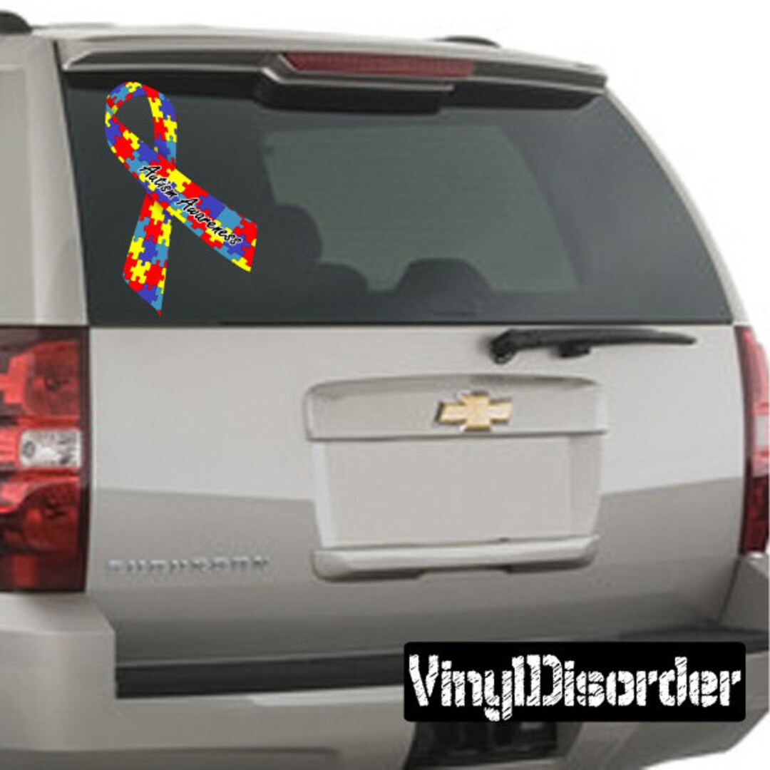 Autism Awareness Ribbon Vinyl Wall Decal or Car Sticker - Etsy