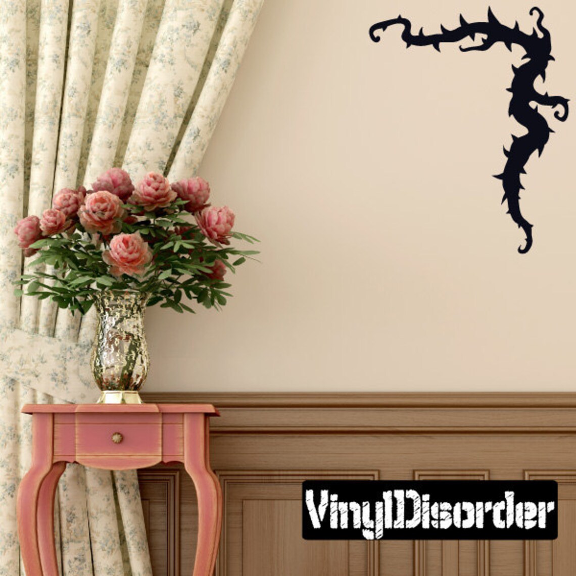 Thorny Vine Wall Decal - Wall Fabric - Vinyl Decal - Removable and ...