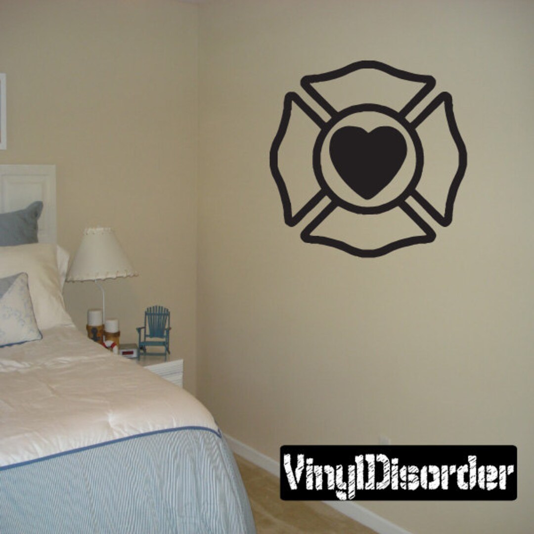 Firefighter Heart Vinyl Wall Decal or Car Sticker - Mv008et - Etsy