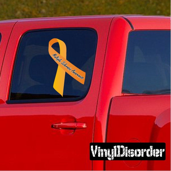 Multiple Sclerosis Awareness Ribbon Vinyl Wall Decal or Car Sticker - Etsy