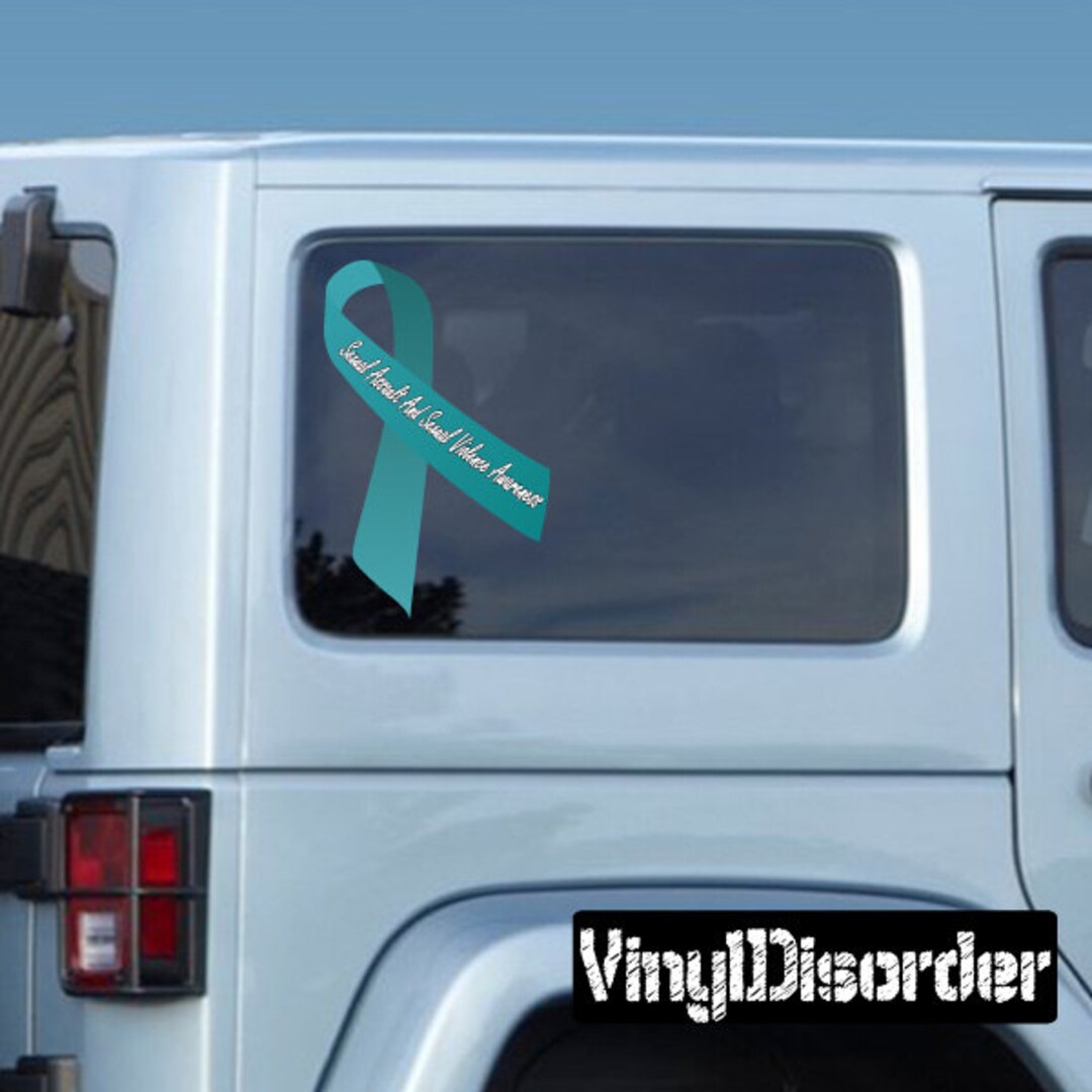Sexual Assault and Sexual Violence Awareness Ribbon Vinyl Wall Decal or ...
