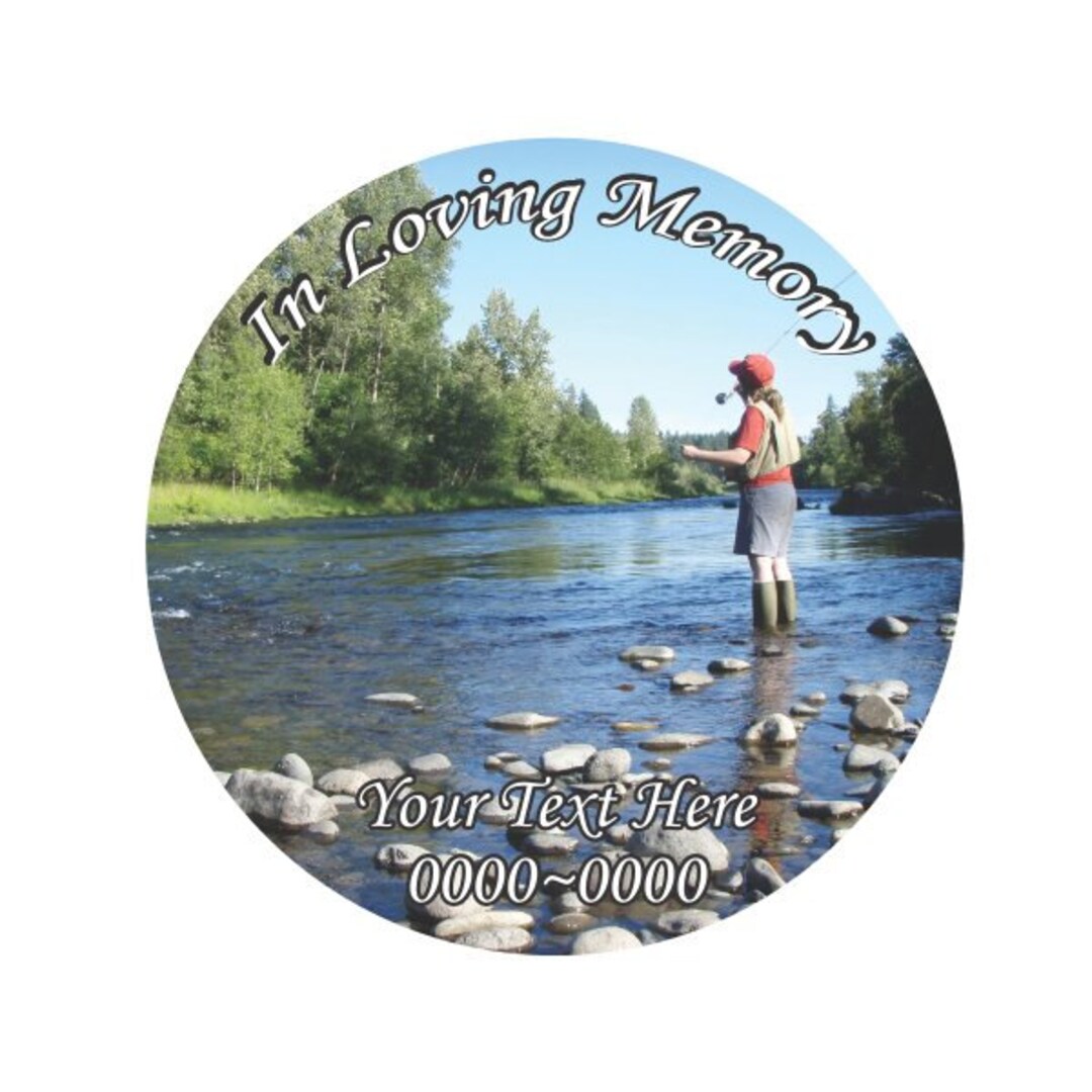 Fishing 02 in Loving Memory Full Color Circles 005 Custom Vinyl Wall ...