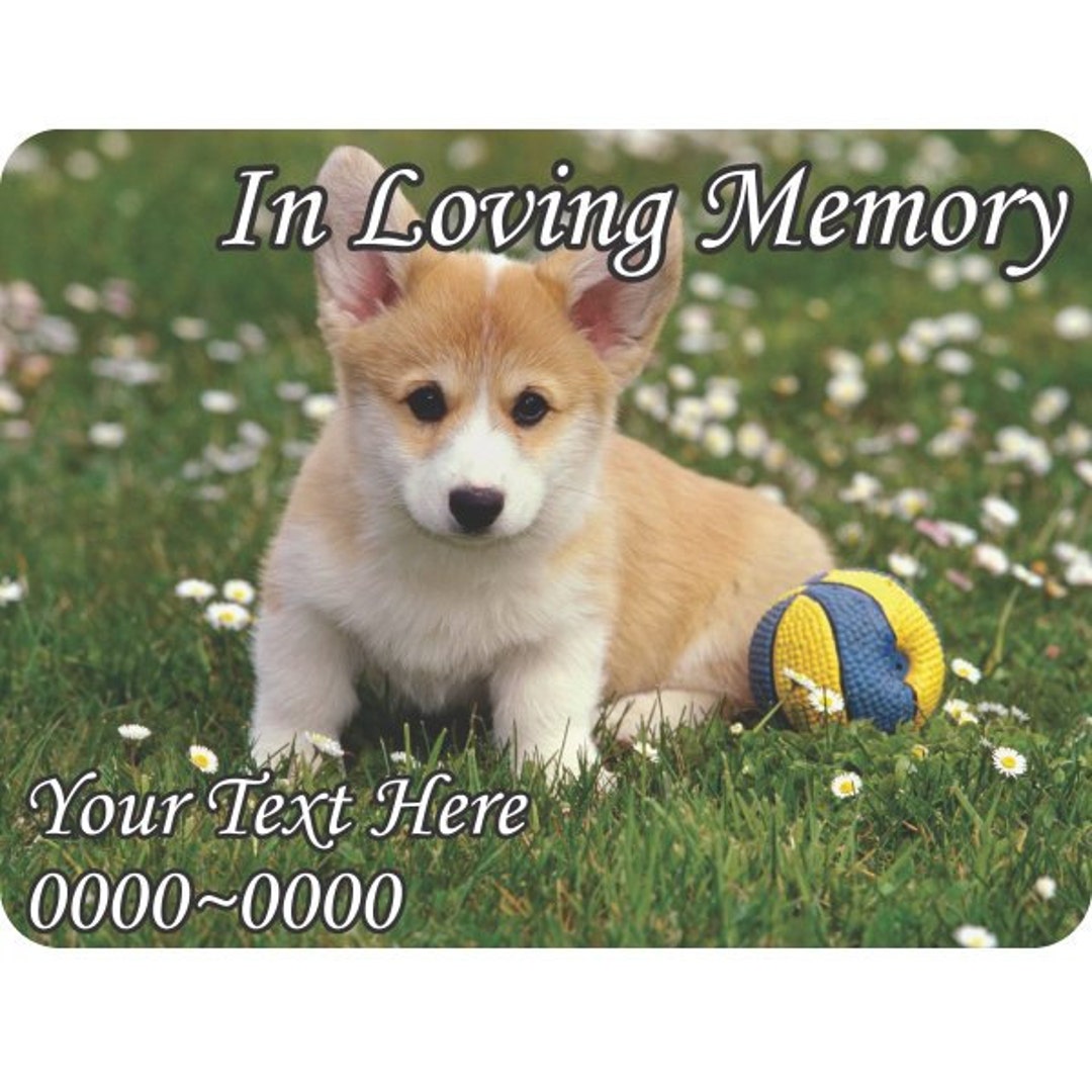 Puppy Dog in Loving Memory Full Color Rounded Rectangle 013 Custom ...
