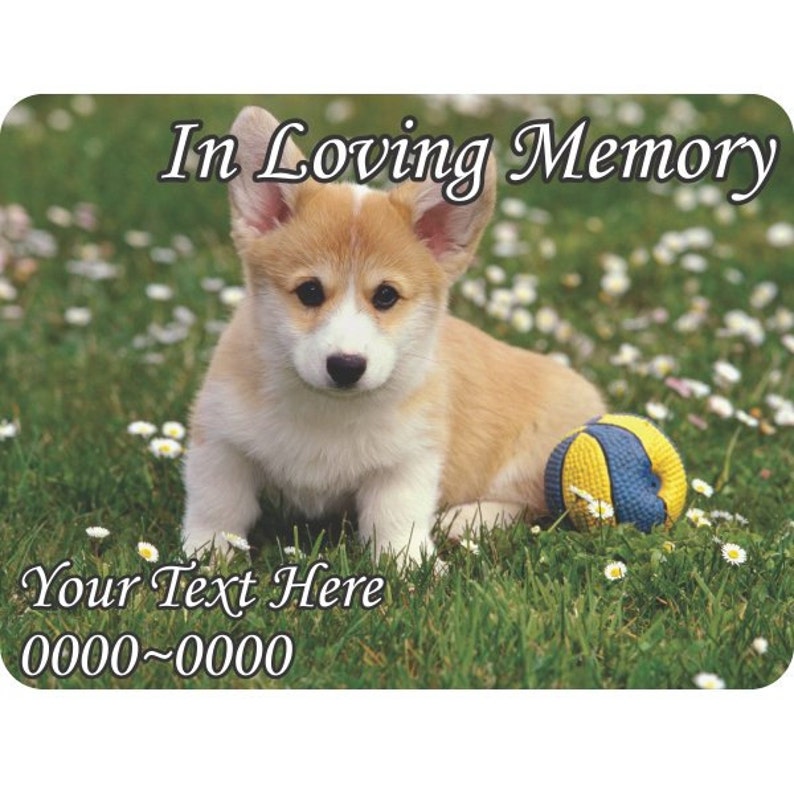 Puppy Dog in Loving Memory Full Color Rounded Rectangle 013 - Etsy