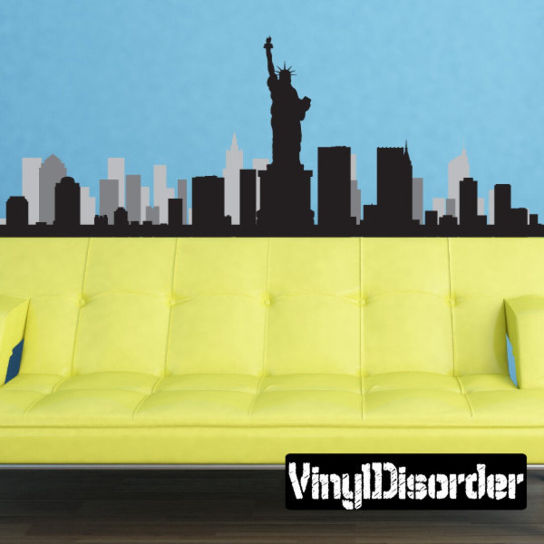 New York Skyline Vinyl Wall Decal or Car Sticker - Vinyl Fabric ...