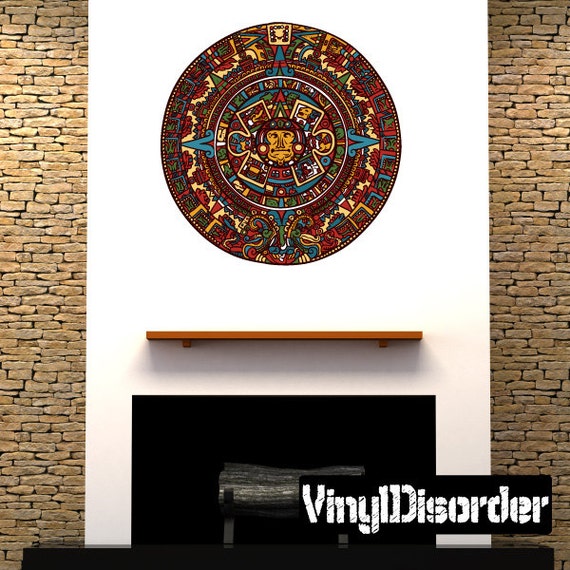 Aztec Calendar Wall Decal Wall Fabric Vinyl Decal | Etsy