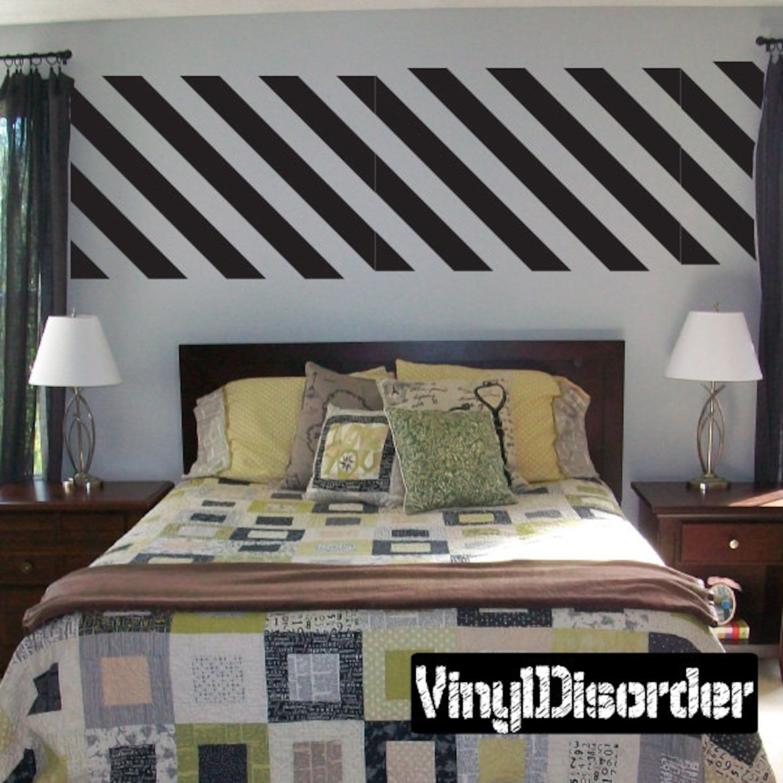 Diagonal Line Wall Pattern Vinyl Wall Decal or Car Sticker | Etsy