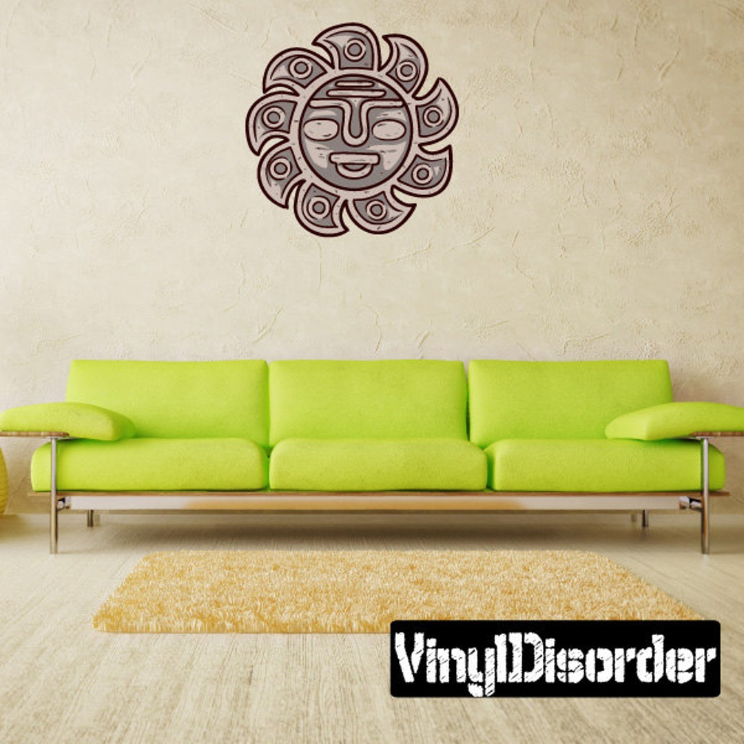 Aztec Sun Wall Decal - Wall Fabric - Vinyl Decal - Removable and ...