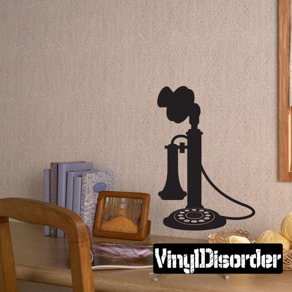 Classic Telephone Vinyl Wall Decal or Car Sticker Mv002et | Etsy