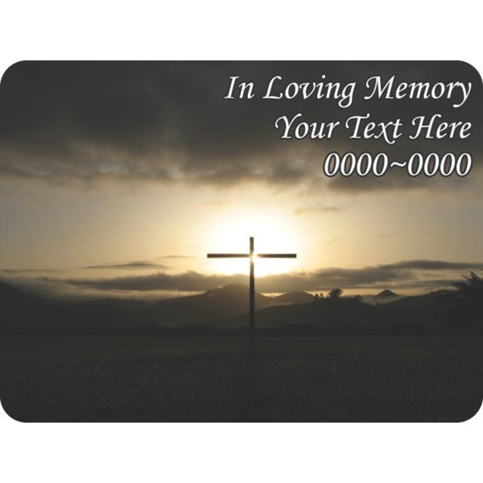 Cross in Loving Memory Full Color Rounded Rectangle 007 Custom Vinyl ...