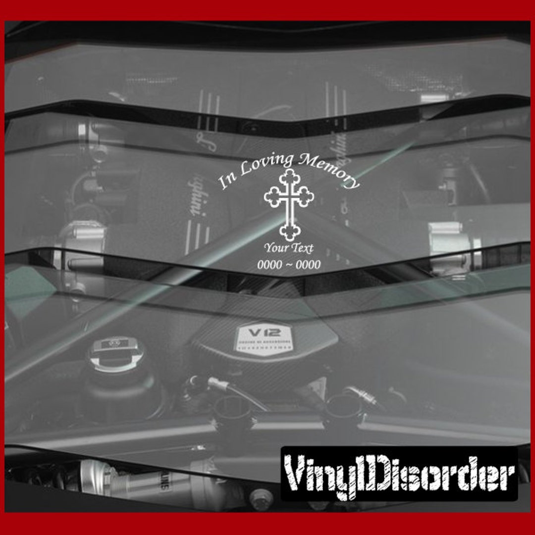 Cross 7 in Loving Memory Custom Car or Wall Vinyl Decal Stickers ...